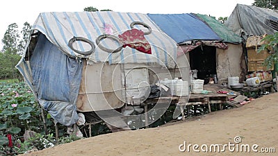 Poor Lao Village Houses in Rural Life,Laos Stock Video - Video of ...