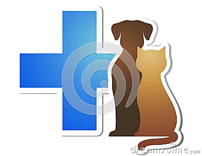 Pit Bull Terrier Dog, Cat and Veterinary Sign Stock Vector ...