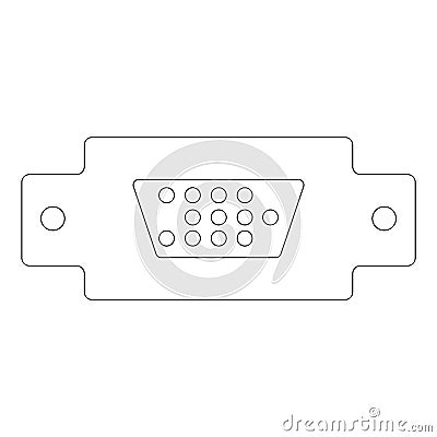 VGA Cable Icon Cartoon Vector | CartoonDealer.com #268926605