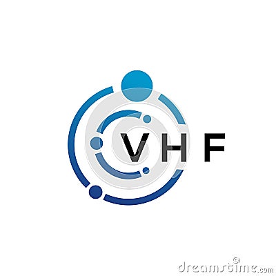 VHF Letter Technology Logo Design On White Background. VHF Creative ...