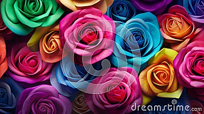 Vibrant Color Gradients: A Spectacular Bed Of Roses In 3d Stock Photo ...