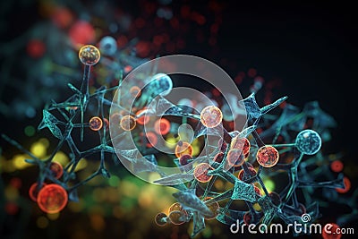 Vibrant 3D Illustration Of Cell Communication Between Cells Royalty ...