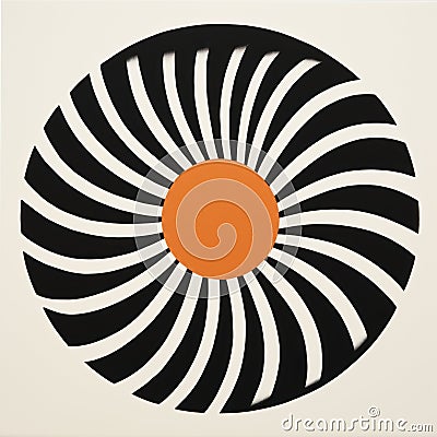 Dynamic Color-field Drawing With Whirly Geometrical Shapes Stock Photo ...