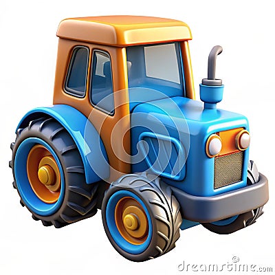Vibrant, Stylized Tractor Isolated On Transparent Background Stock ...