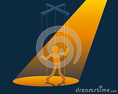 Victim Of Propaganda - Puppet In Spotlight Vector Illustration ...