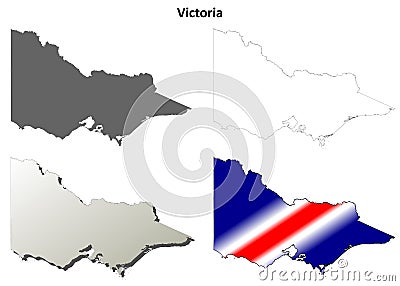 Victoria Blank Detailed Outline Map Set Cartoon Vector | CartoonDealer ...