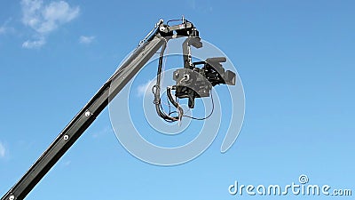 Video Camera on Boom Against Blue Sky Stock Video - Video of black ...