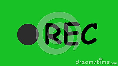 Video Camera Recording, Blinking Record Button Green Screen Motion ...