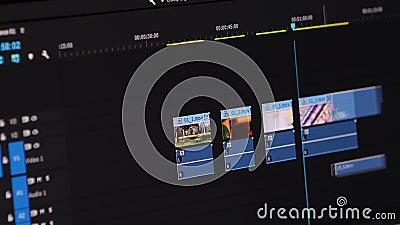 Video Editing Software Going through the Timeline Frame by Frame Point ...