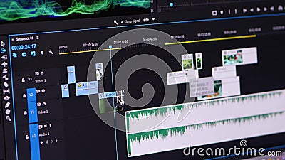 Video Editing Software Going through the Timeline Frame by Frame Point ...