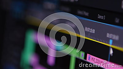 Video Editing Software Going through the Timeline Frame by Frame Point ...
