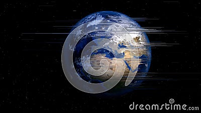 Glitch Planet Earth Animation Rotating Stock Video - Video of ...
