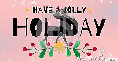 This Video Shows Reindeer and Text Animations Over a White Background ...