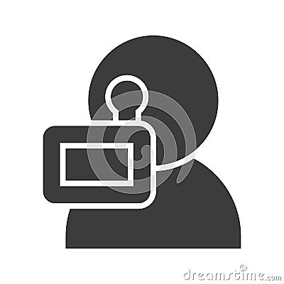 Videographer Icon. Silhouette Symbol. Negative Space. Vector Isolated ...