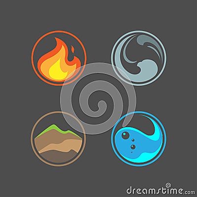 Vier Elementen Vector Illustratie - Afbeelding: 67468239