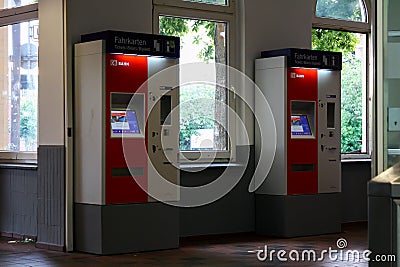View Of Automatic Ticket Machine Inside Itzehoe Train Station Editorial ...