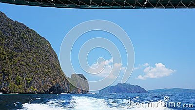 View Of The Back Of The Boat. Waves From The Engines Of A High-speed ...