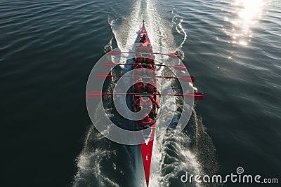 View Birds Eye Of Rowing Team, Displaying Flawless Synchronization ...
