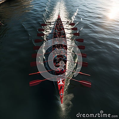 View Birds Eye Of Rowing Team, Displaying Flawless Synchronization ...