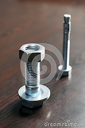 View Of The Bolts And Nuts Fasteners. A Bolt Is A Form Of Threaded ...