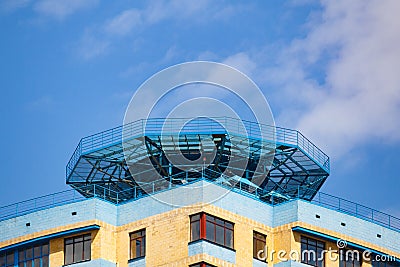 View From The Bottom On The Helipad On The Roof Royalty-Free Stock ...