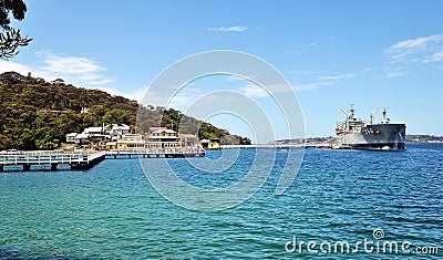 Chowder Bay And Military Ship Sydney, Australia Editorial Photo ...