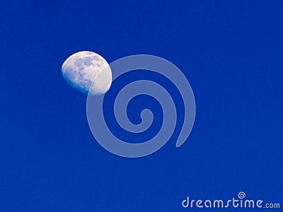 View Of The Crescent Moon With The Craters In Shadow Royalty-Free Stock ...