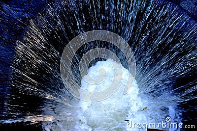 A View Into A Culvert Creating A Storm Of Water Splinters Royalty-Free ...