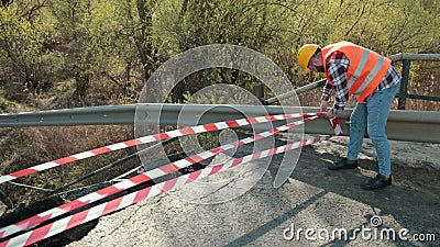 View of the Destroyed Road Bridge As Consequences a Natural Disaster ...