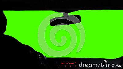 View from Inside a Car Windshield Green Screen Stock Video - Video of ...