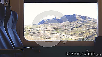 View from Inside a Window of a Moving Train Stock Video - Video of ...