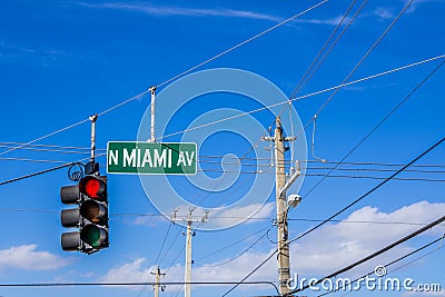Miami Sign And Traffic Light Network Stock Image | CartoonDealer.com ...