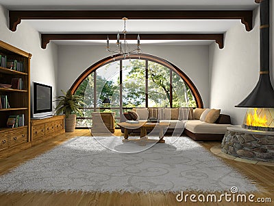 View On The Modern Living-room Stock Photo | CartoonDealer.com #8489628