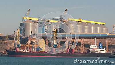 View of the Port Infrastructure and Berths with Ships Stock Footage ...