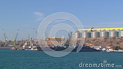 View of the Port Infrastructure and Berths with Ships Stock Video ...