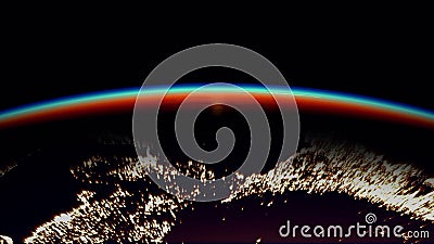 View of the Sunset from Space, Beautiful 3D Animation. Stock Footage ...