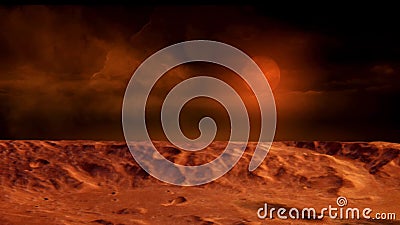 View from the Surface of Mars with Storm and Lightnings Stock Video ...