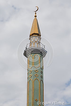 View Of Traditional Mosque Minaret Tower, Distinctive Architectural ...