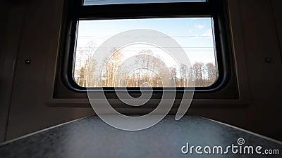 View of the Window of a Moving Passenger Train. Stock Footage - Video ...