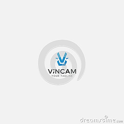 Vincam Logo V Letter Monogram Logo Vector Illustration | CartoonDealer ...