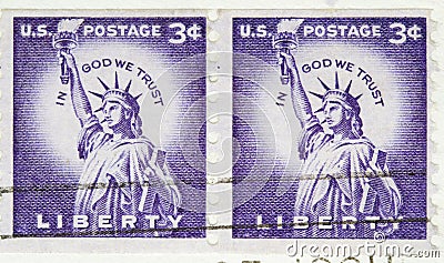 Vintage 1954 US Postage Stamp Liberty Coil Royalty Free Stock Photos ...