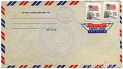 Vintage Airmail Envelope Royalty Free Stock Image - Image: 3566376