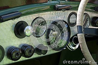 Vintage Bentley Dashboard Stock Image - Image: 10858781