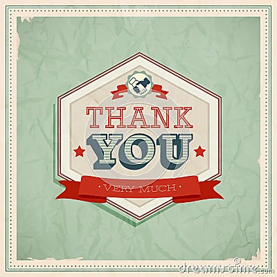Vintage Card - Thank You. Vector Illustration | CartoonDealer.com #29426869