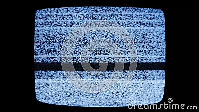 Vintage Cathode-Ray Tube Monochrome 4:3 TV with Static Noise Glitch ...