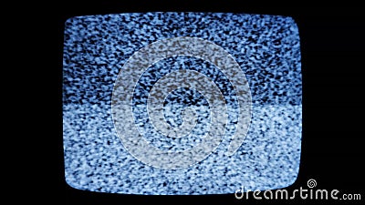 Vintage Cathode-Ray Tube Monochrome 4:3 TV with Static Noise Glitch ...