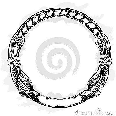 Rope Circle - Vintage Round Rope Frame with Knots Stock Vector ...