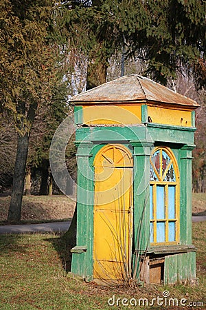 Vintage Circus Cashier. Wooden Yellow-green Color. Stock Photography ...