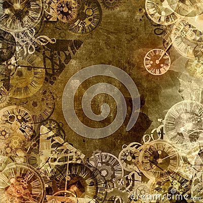 Vintage Clocks Time Theme Background Royalty-Free Cartoon ...