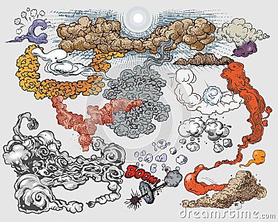 Vintage Clouds Vector Illustration | CartoonDealer.com #15440040